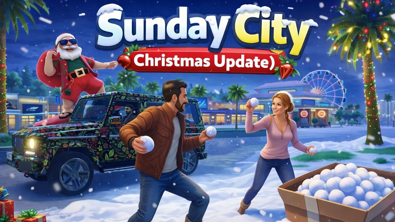 Sunday City Christmas Update 🎄 | Snow Fight & Santa Event - YouTube