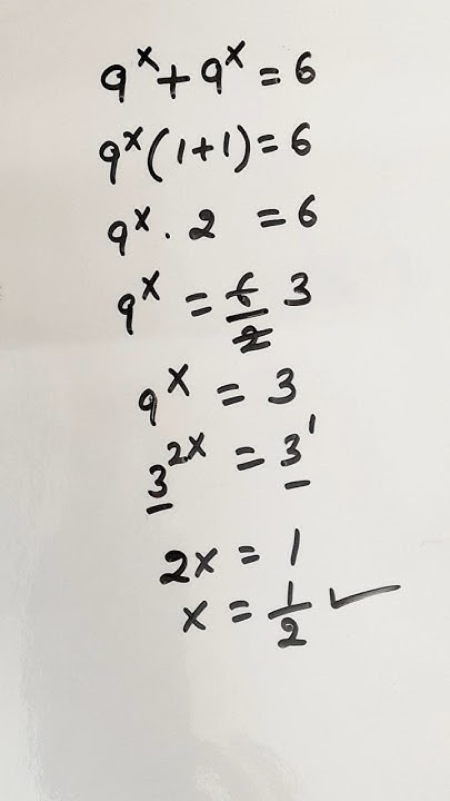 9^x+9^x=6 Nice exponent Math Simplification |Olympiad Algebra solution#maths #shorts #exponents ...