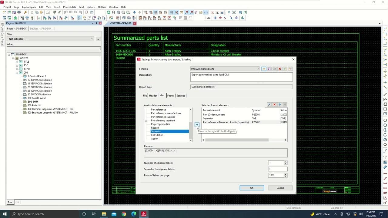 EPlan Summarized Parts List (BOM) Export - YouTube
