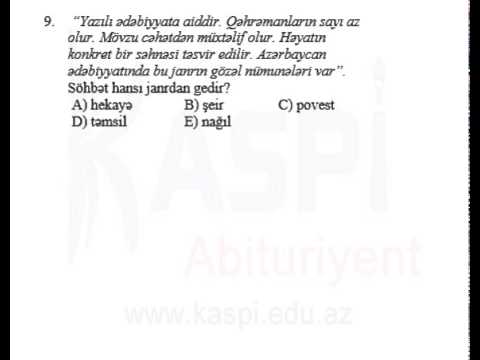 Azərbaycan dili və ədəbiyyat 5-ci sinif - 9a