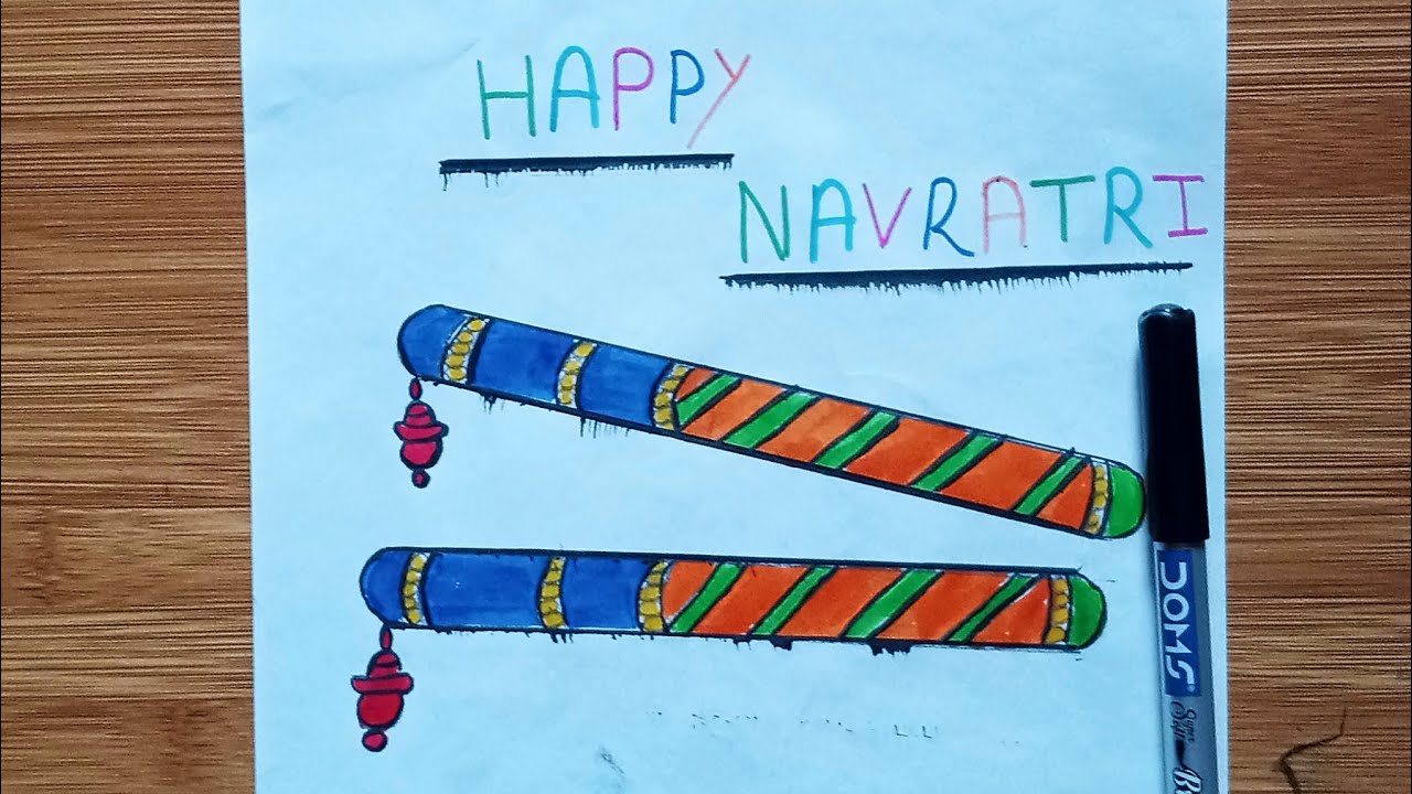 Navratri drawing easy😱👆// Navratri special drawing // how to draw ...