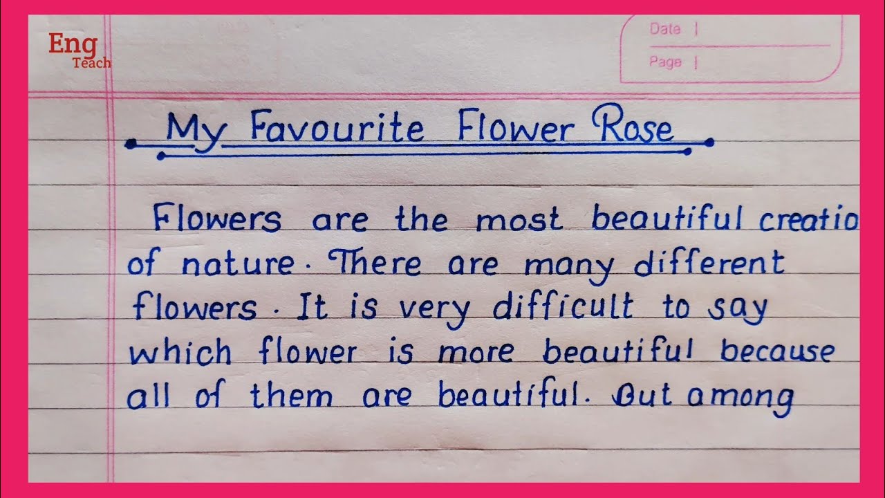 Essay on My Favourite Flower | Essay on Rose | English Essay | Essay ...