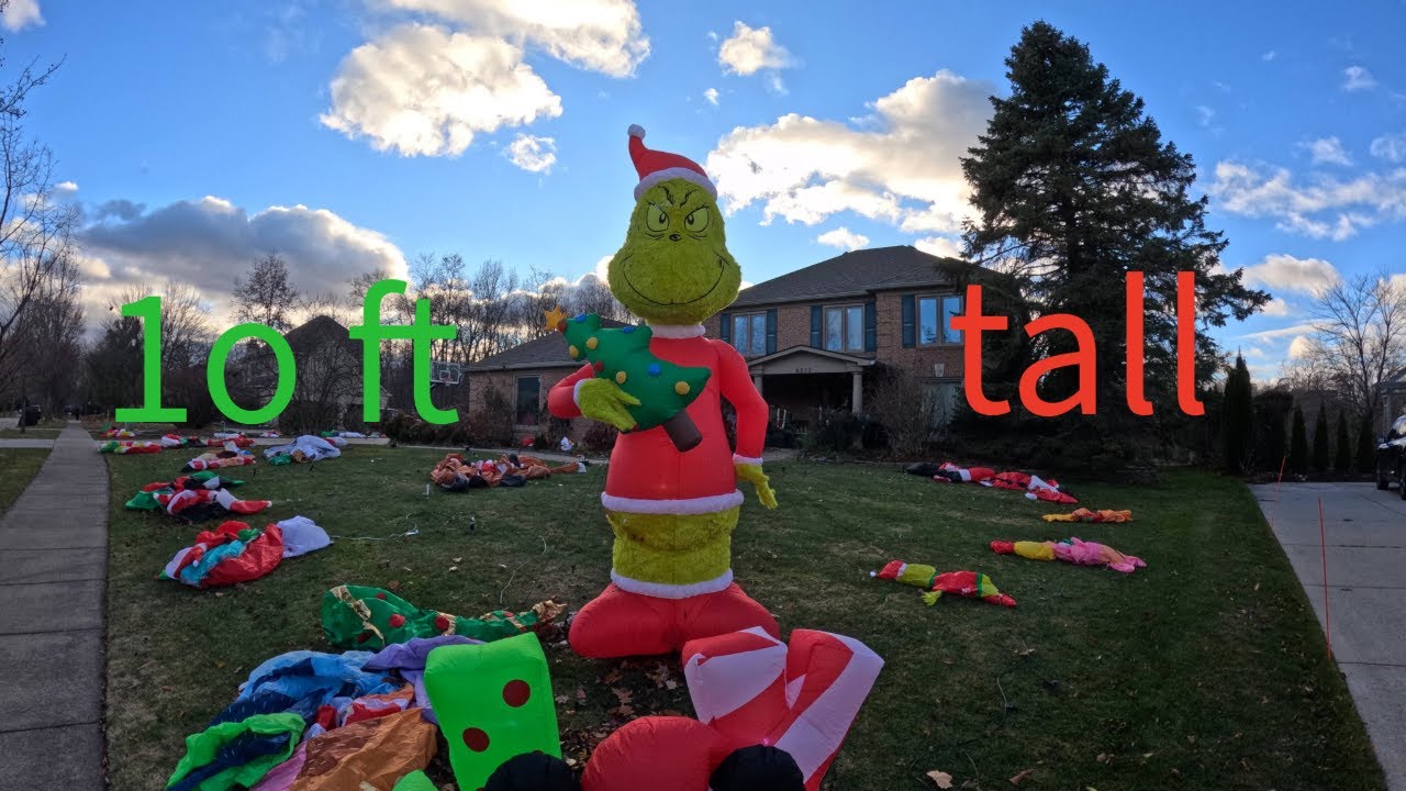 New For 2025 10ft Fuzzy Grinch Inflatable From Lowe's - YouTube