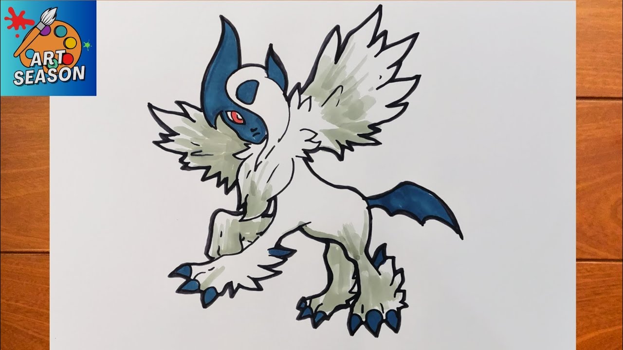 How to Draw Pokemon Mega Absol - YouTube