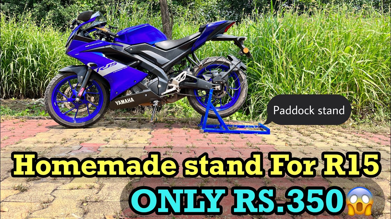 Paddock Stand For R15 V3 || Homemade Only Rs.350 😱@thebikersg - YouTube