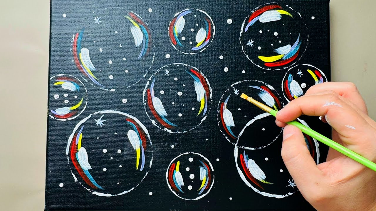 How To Paint Bubbles🫧 Easy Acrylic Painting Step By Step - YouTube