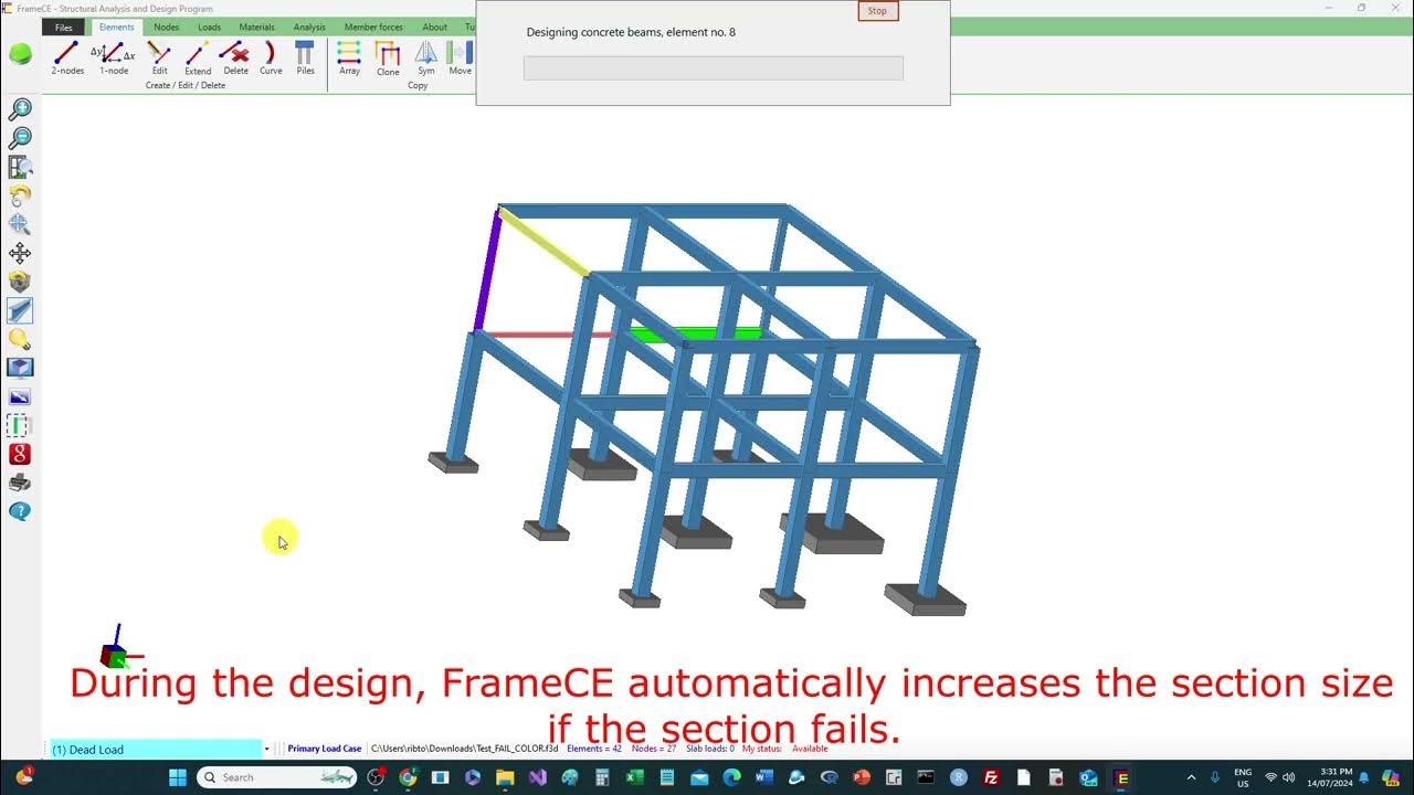 View failed elements in the model and modified by FrameCE - YouTube