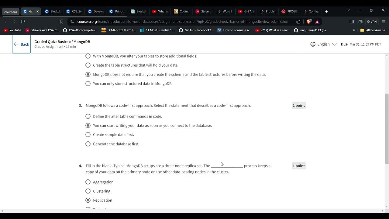 week 2 1st quizz || Introduction to NoSQL Databases - YouTube