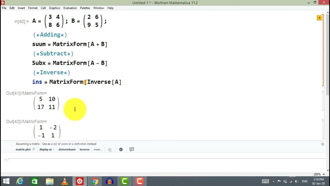 Matrix Operations Using Mathematica Easy For Beginners - YouTube