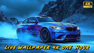 Live Wallpaper 4K | BMW M2 Snow Drift | 1 Hour Loop Winter Drive