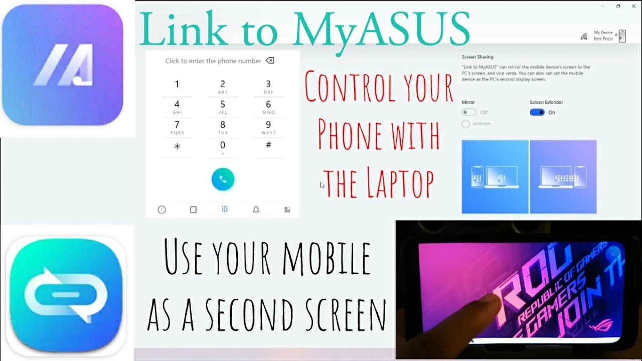 Phone Screen as a Extended display | Link to MyASUS | Asus Rog - YouTube