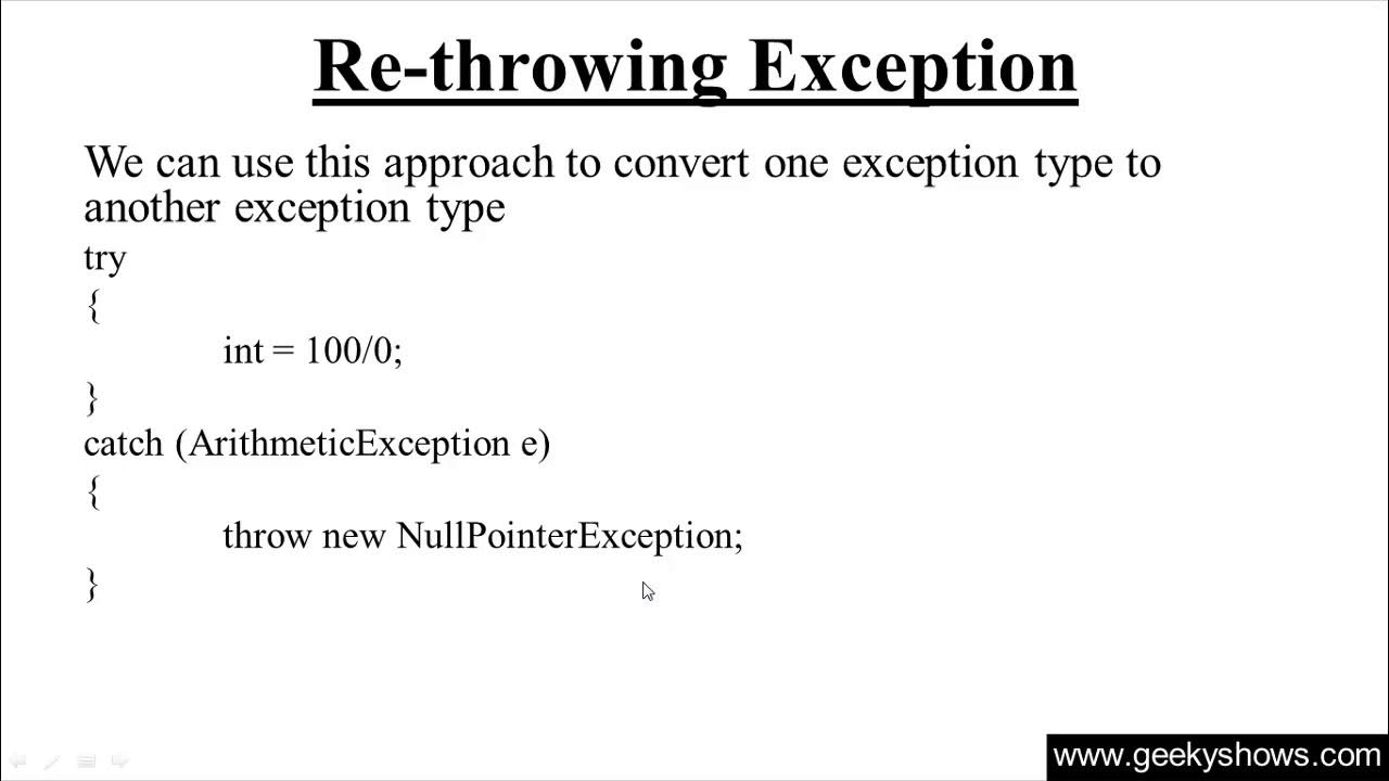 213. Rethrowing Exceptions in Java Programming (Hindi) - YouTube