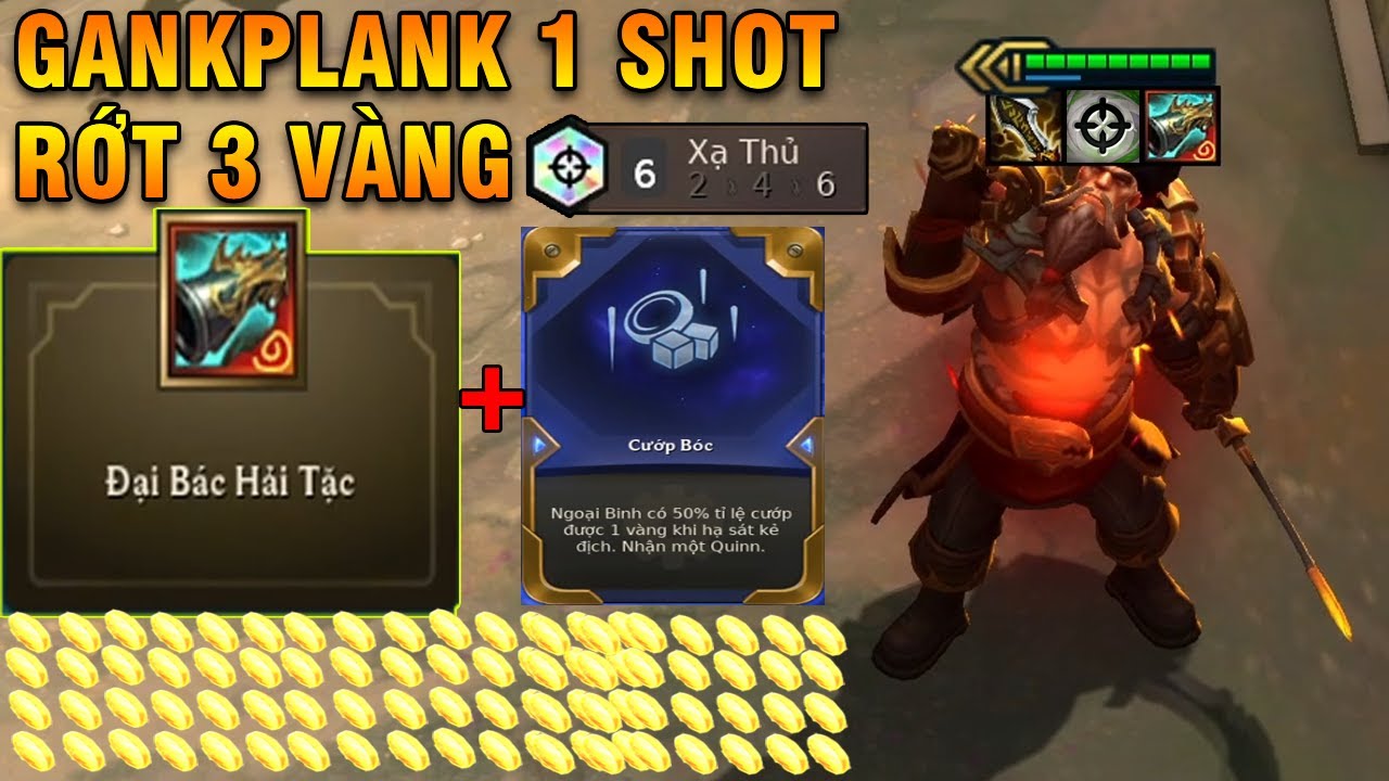 GANK PLANK 1 BẮN RỚT 3 VÀNG | ĐẠI BÁC HẢI TẶC + CƯỚP BÓC | SUPPER HACK ...