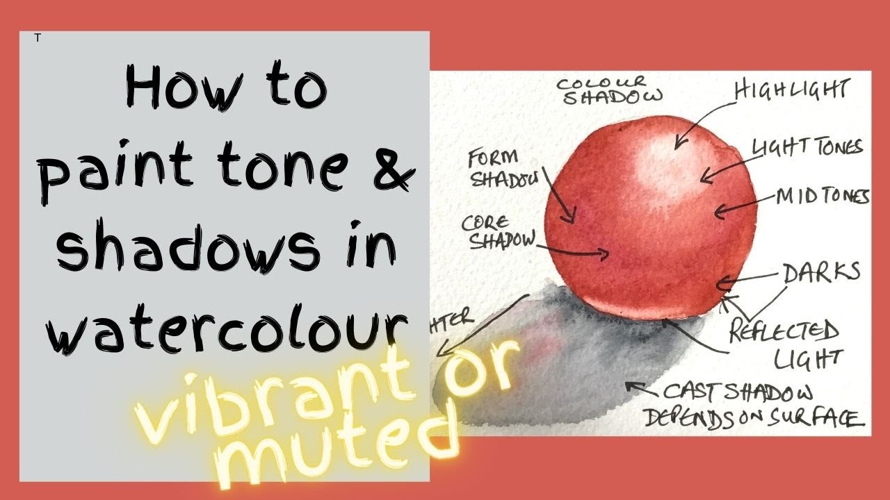 How to paint tone and shadows in watercolour - simple tone, volume and ...