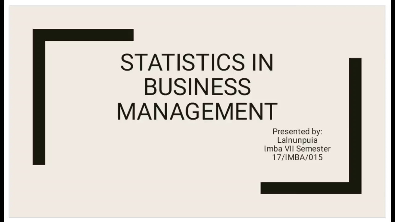 Statistics in business management. - YouTube