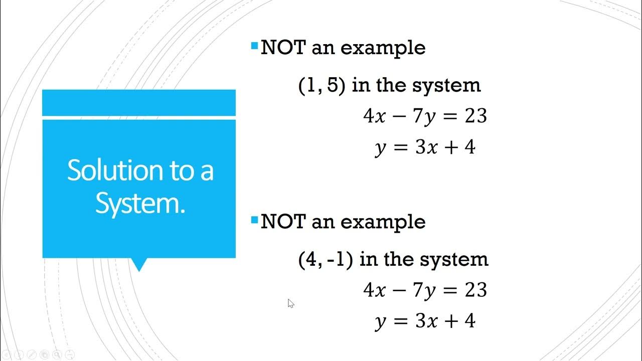Systems of Linear Equations - Introduction - YouTube
