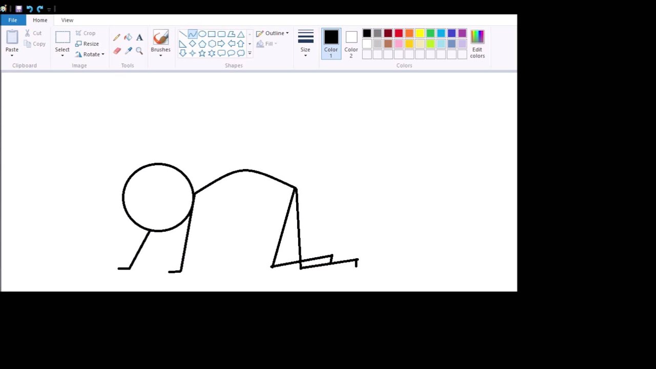 How to make dancing stick man on Windows Paint - YouTube