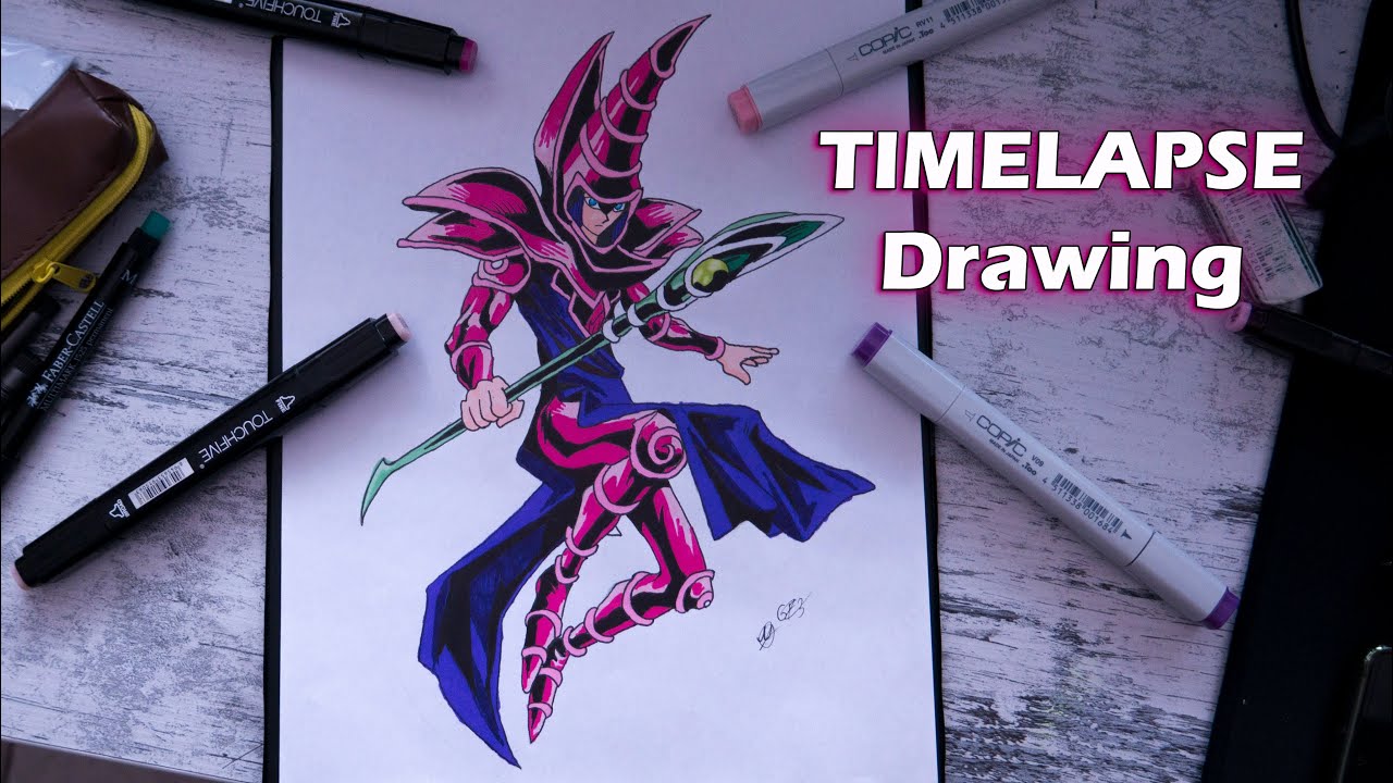 Drawing Dark Magician - Time lapse - YouTube