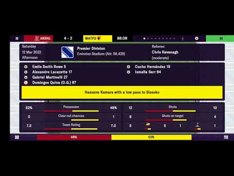 Arsenal vs Watford (Game#39 Season 2021-2022 FMM2022) - YouTube