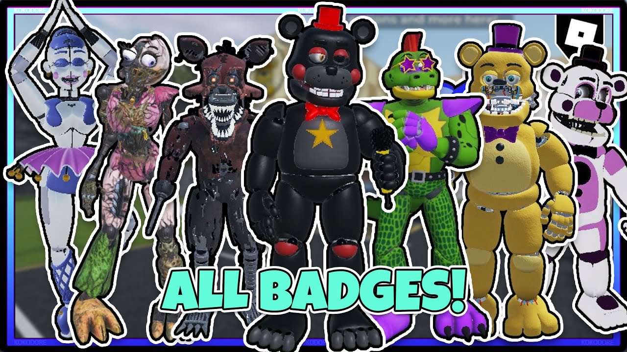 HOW TO GET ALL 34 BADGES and SECRET CHARACTERS in Fredbear's Mega ...