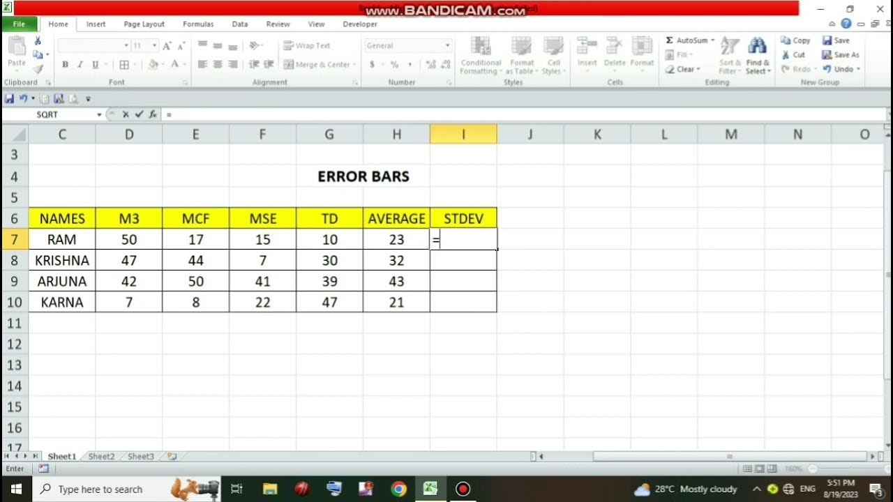 How to Plot Standard Deviation values using Error Bars? - YouTube