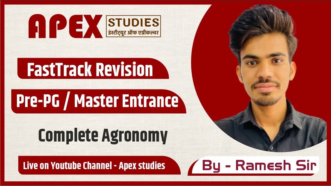 FastTrack Revision || Complete Agronomy || For Master Entrance / Pre-PG || Lakshya 3.O - YouTube