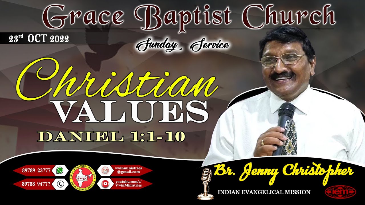 CHRISTIAN VALUES Dan 1 1 10 Sermon By Br Jenny Christopher 23rd