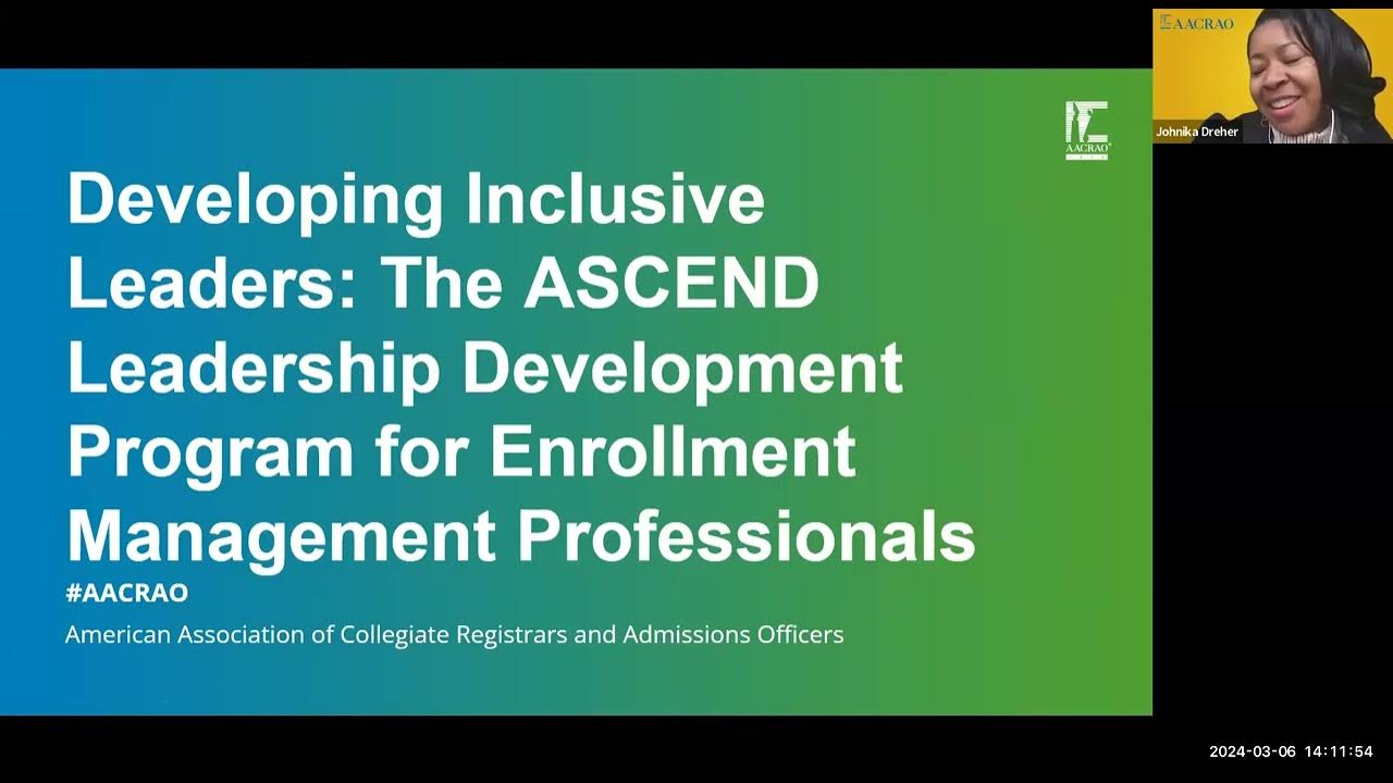 Elevating Diverse Leaders: The AACRAO ASCEND Program - YouTube