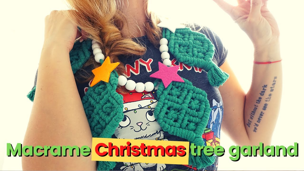 DIY macrame Christmas tree garland | How to make easy macrame Christmas ...