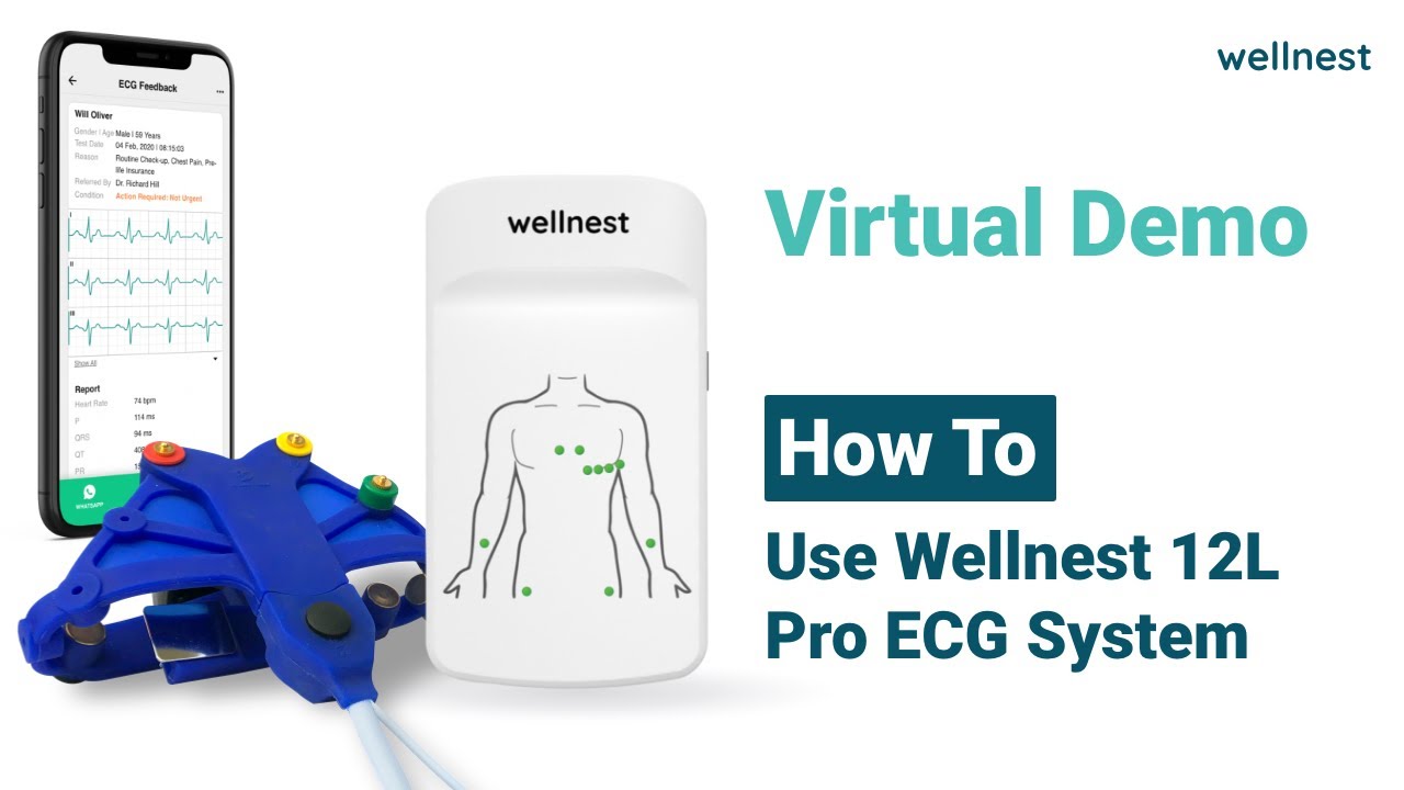 Wellnest 12L V1.0 Pro Bluetooth ECG System: Full Virtual Demo (One-size ...