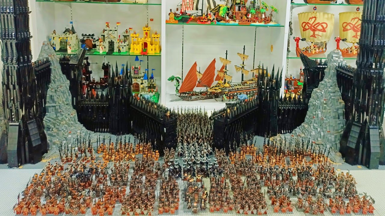 LEGO LOTR - Building Black Gate.. Episode 12 - 1k Custom Orc Army - YouTube