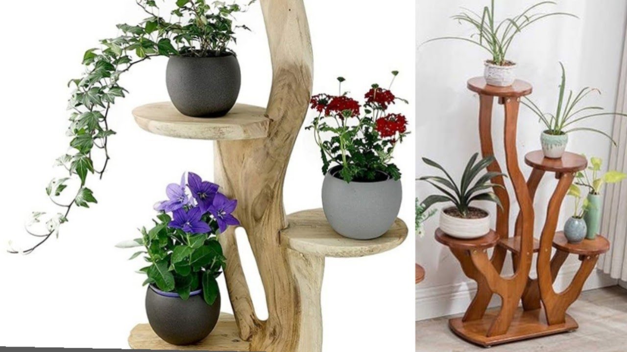 Wooden plant Holder stand indoor and outdoor plants / Wood stand design ...