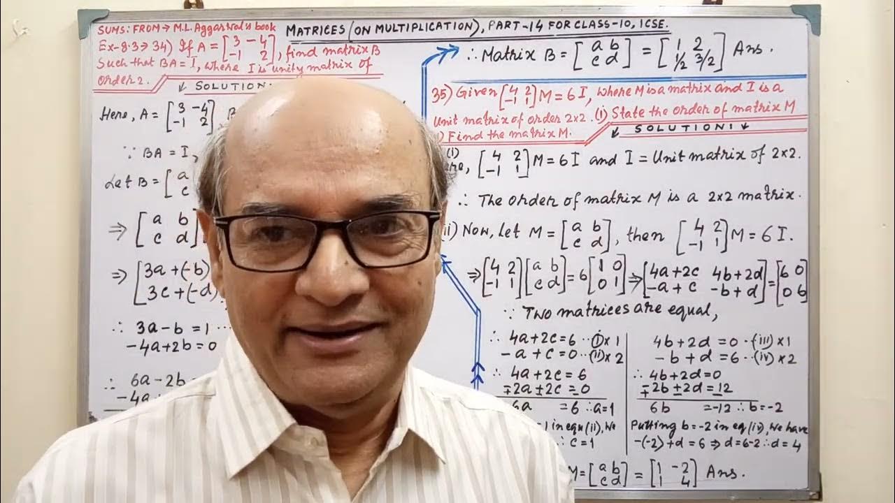 Matricespart 14 For Class 10 Icse Youtube