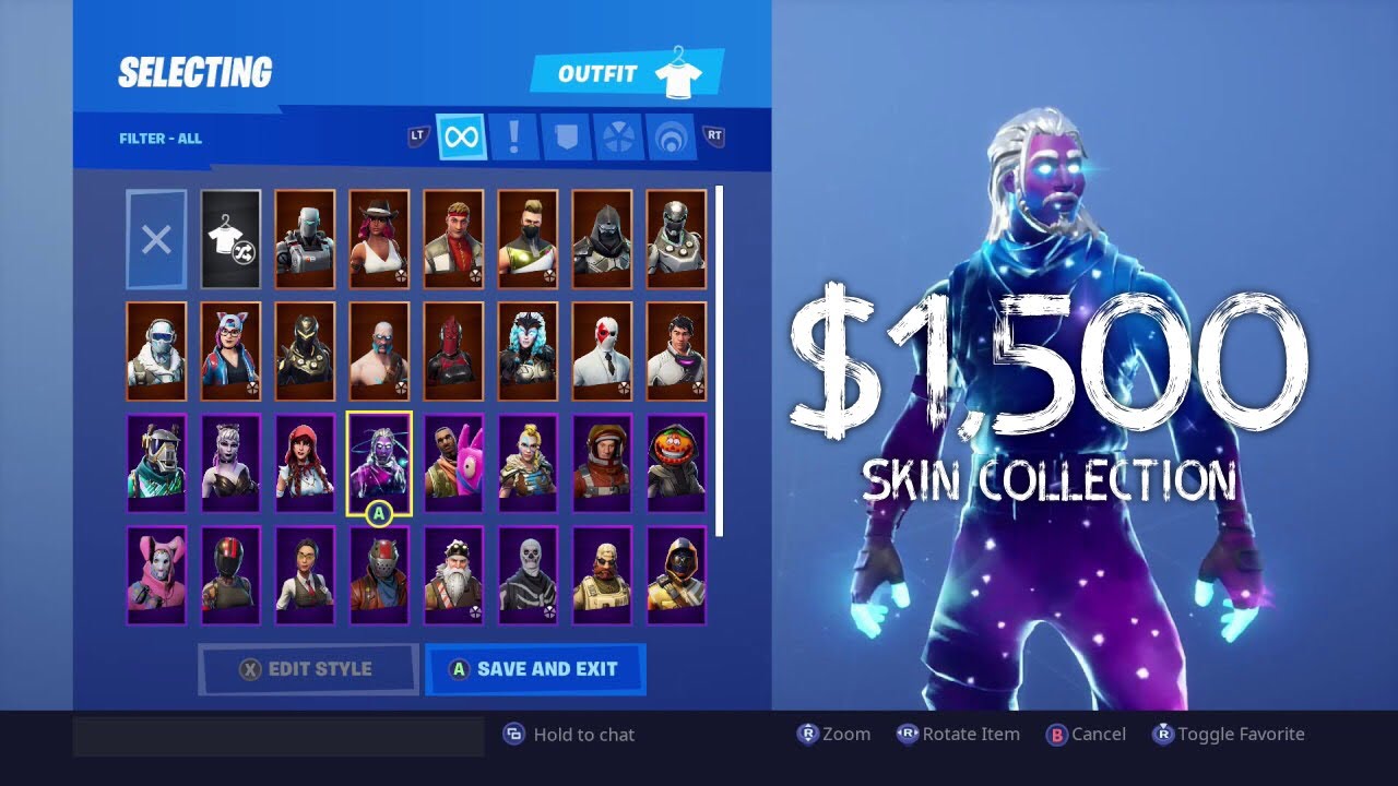 MY $1,500 FORTNITE SKIN COLLECTION - YouTube