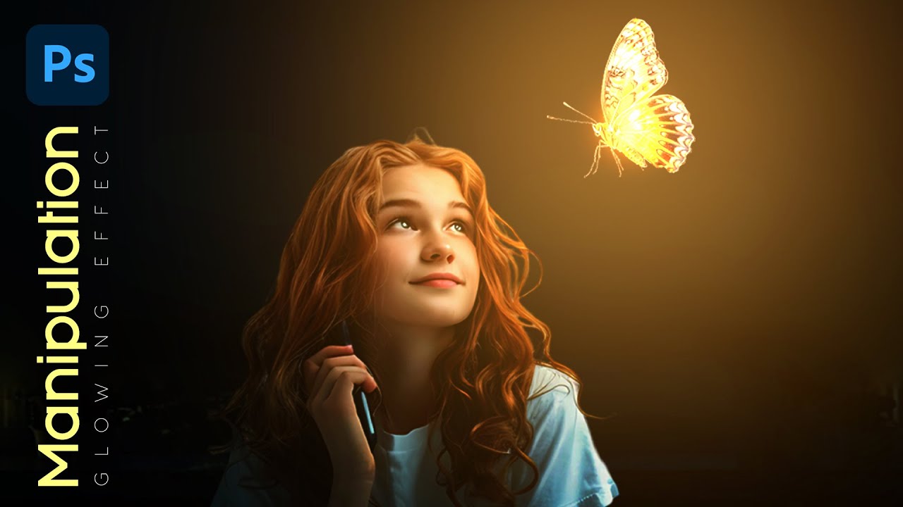 Girl and Butterfly Manipulation Photo | Glowing Effect | Photoshop ...