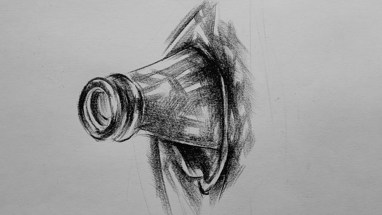 Pencil Drawing Shading Glass - YouTube
