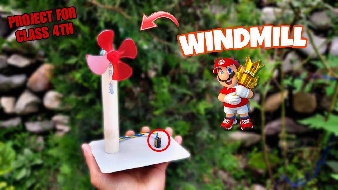 how to make a windmill 🎐 project for Class 4th students 😁 ...