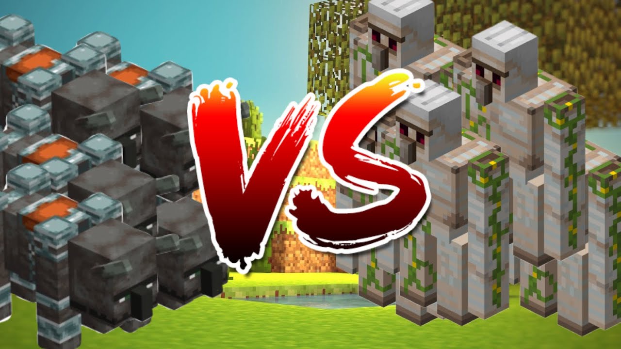 5 devastadores vs 5 golem minecraft - YouTube