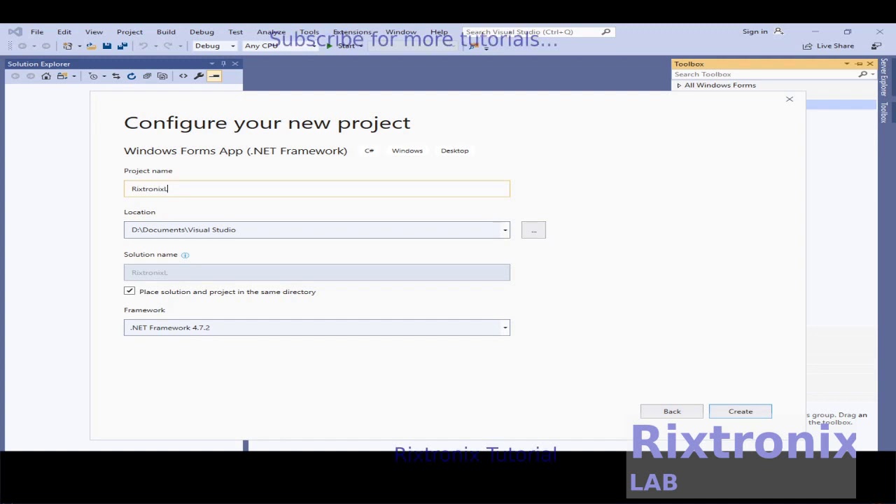How to create win form app C# Visual Studio - YouTube