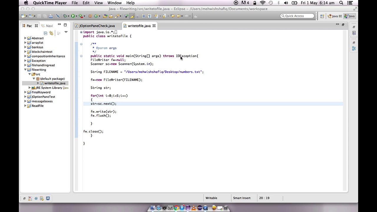 File Writing In Java Using Eclipse Ide With Code Java Tutorials Object Oriented Programming