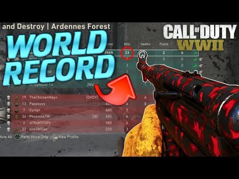 WORLDS FIRST 20+ SnD GAME! MOST K!LLS RECORD COD WW2! - YouTube