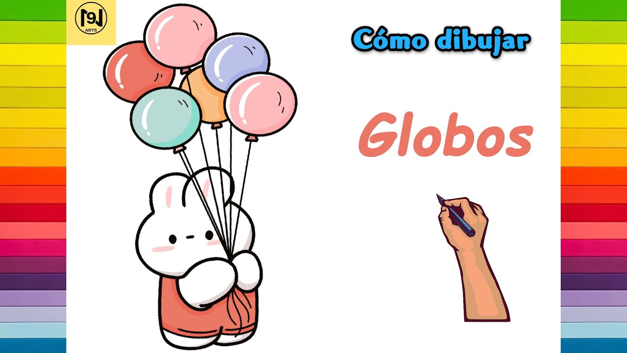 Cómo dibujar un Globos de cumpleaños fácil | No.9 ARTES - YouTube