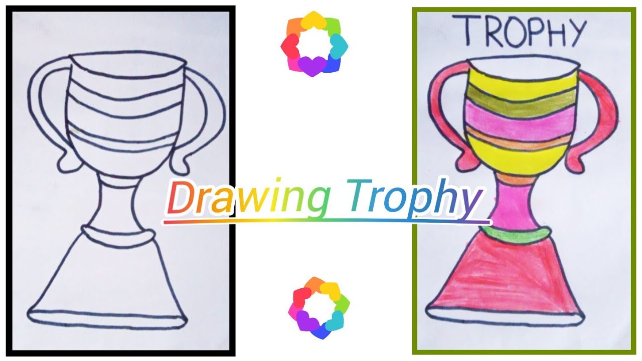 Beautiful 🥰 Draw and Colouring Trophy 🏆 // How to Draw Trophy 🏆 - YouTube
