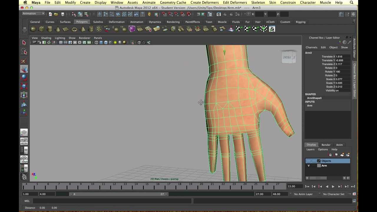 Maya Tutorial - Modelling a Human Hand - YouTube