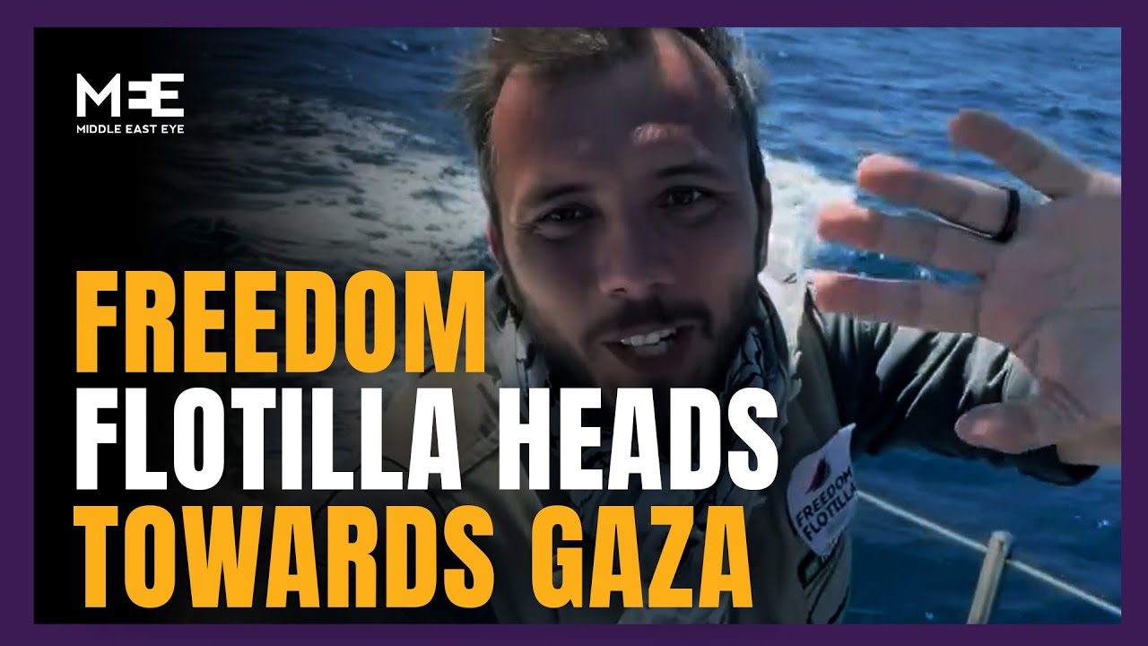Freedom flotilla sets sail towards Gaza - YouTube