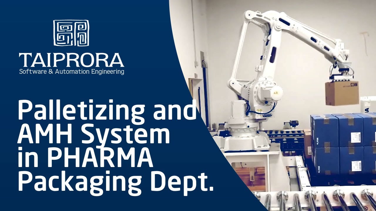 Palletizing and AMH System in PHARMA Packaging Dept. - YouTube