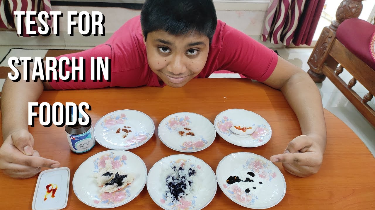 Science Experiment on how to Test for starch in various food items ...