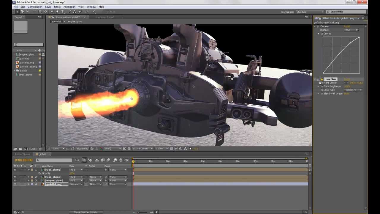After Effects. How to Produce a Basic Thruster Plume With Solids Part 2. Watch In 720p - YouTube