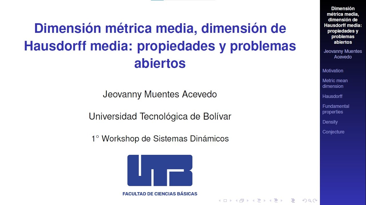 Dimensión métrica media, dimensión Hausdorff media, propiedades ...