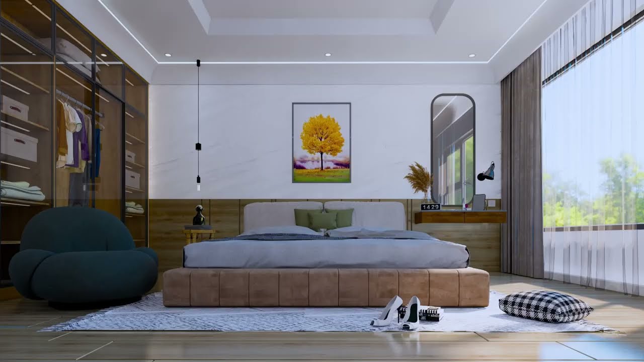 Cozy Small Bedroom Design Idea (4x4 Meters) - YouTube